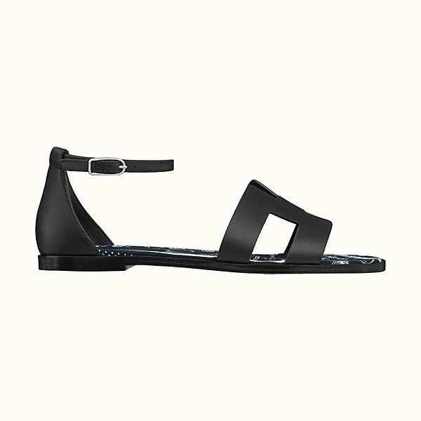 Купить Сандали Hermes Santorini Черные в аутлете Фэшн Хаус